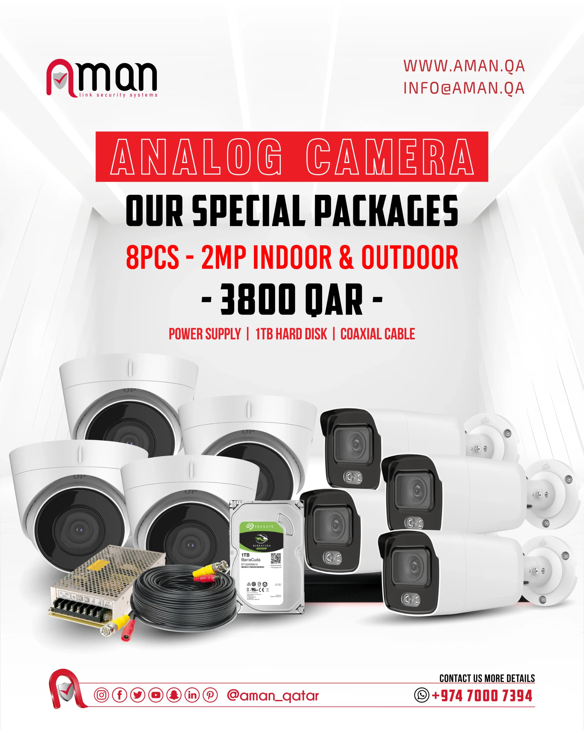 2MP CCTV Package – 8 Cameras (Indoor & Outdoor) - Aman Link Security ...